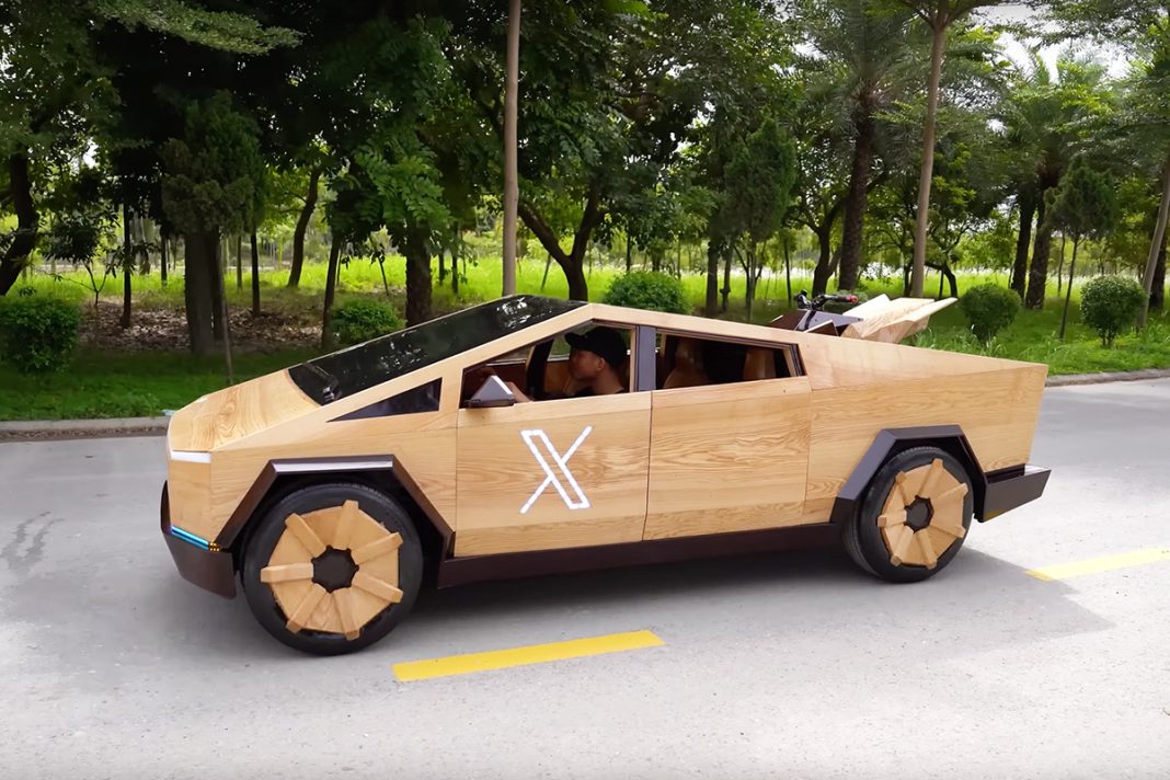 Masterful craftsmanship: The handmade wooden Tesla Cybertruck