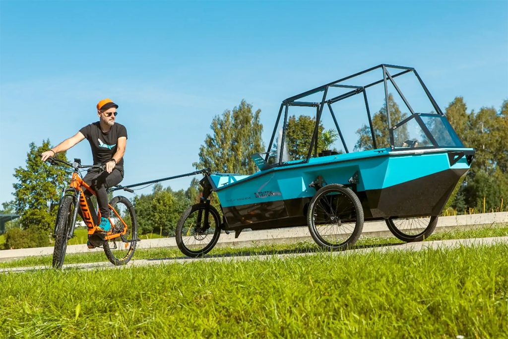 BeTriton separates etrike camper into compact, towable amphibious RV