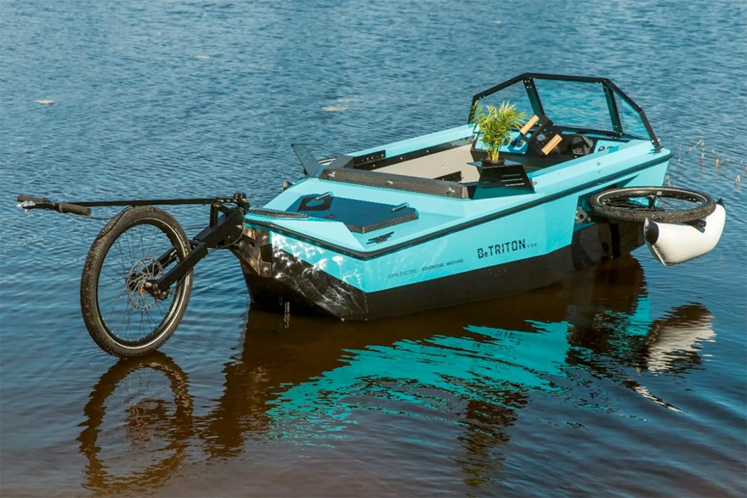 BeTriton separates etrike camper into compact, towable amphibious RV
