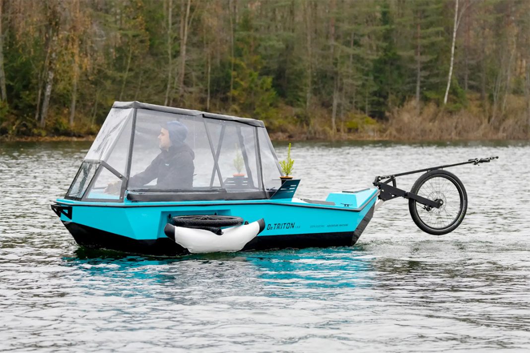 BeTriton separates etrike camper into compact, towable amphibious RV