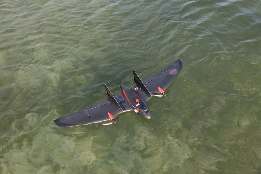 VT-Naut fixed-wing drone with vertical take-off and water landing ...