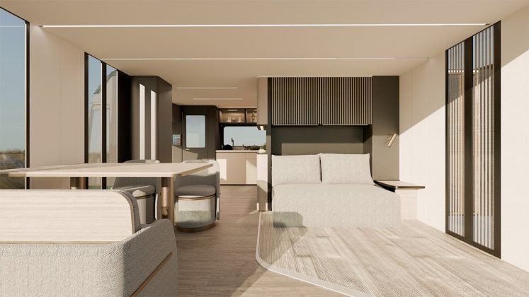 Electric Transformer House features solar panels and a water generator