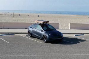 Folding rooftop solar array to self charge your EV