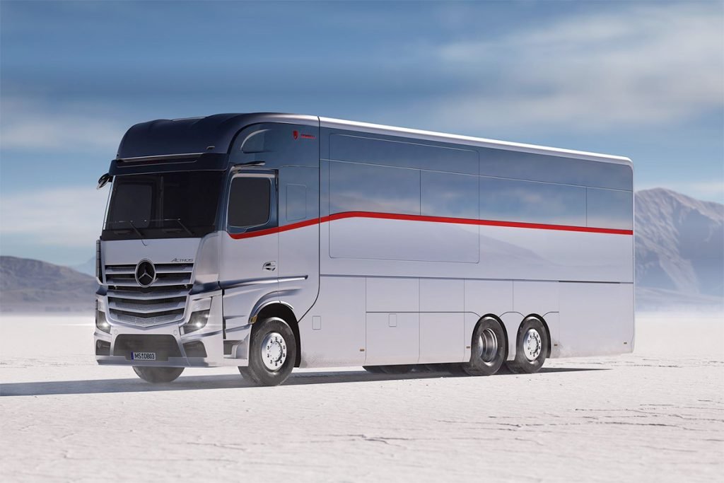 Dembell Motorhome with its large garage is a futuristic landyacht