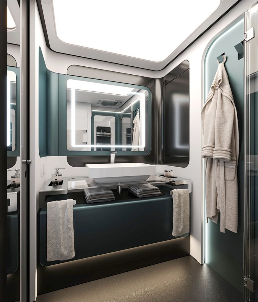 Dembell Motorhome with its large garage is a futuristic landyacht