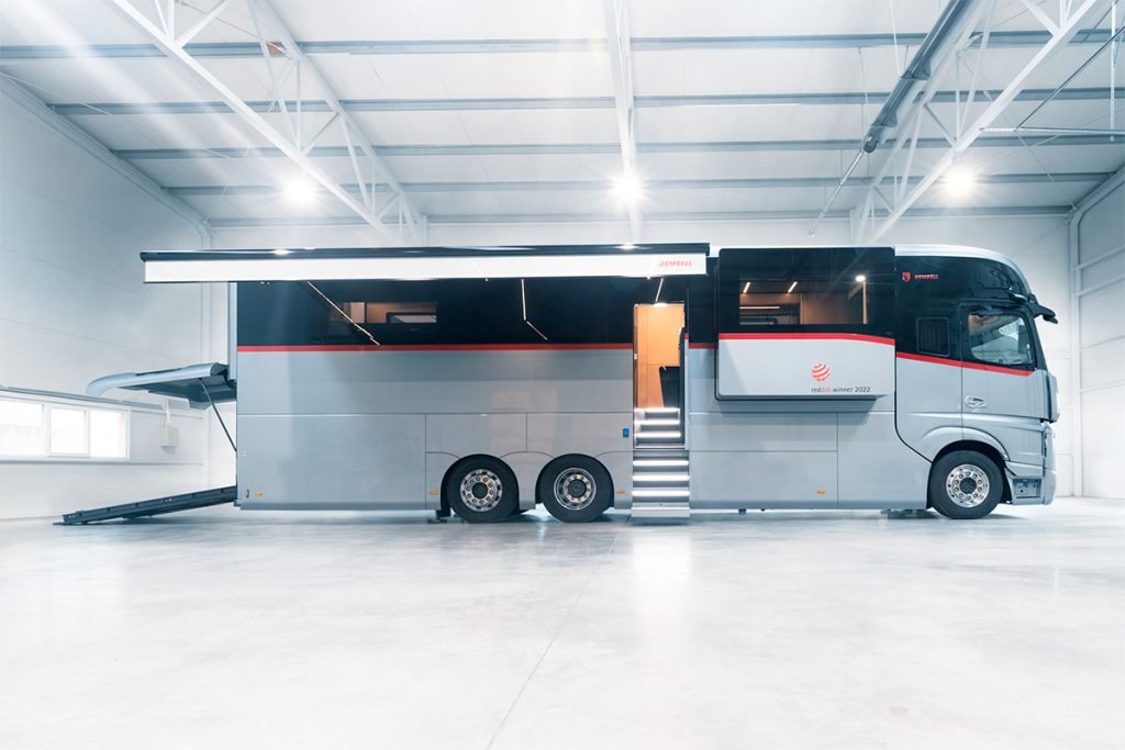 Dembell Motorhome with its large garage is a futuristic landyacht