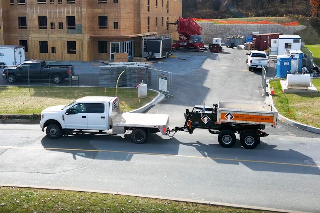 Equipter 7000 is a towable telescopic boom and debris container