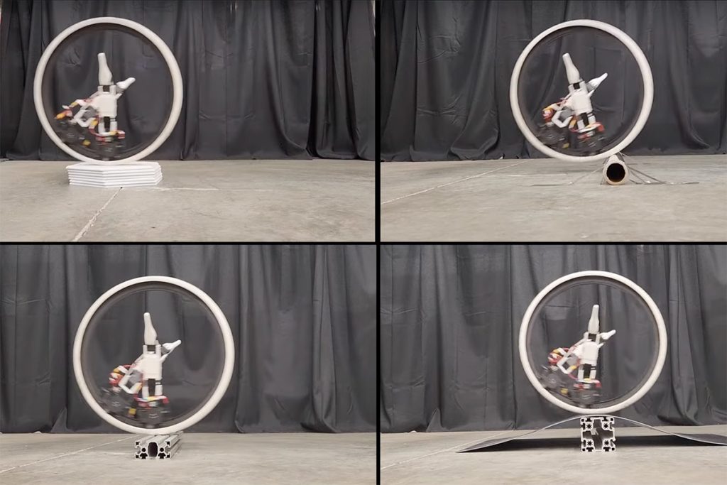 Star-Wars-inspired monocycle Ringbot uses legs to steer