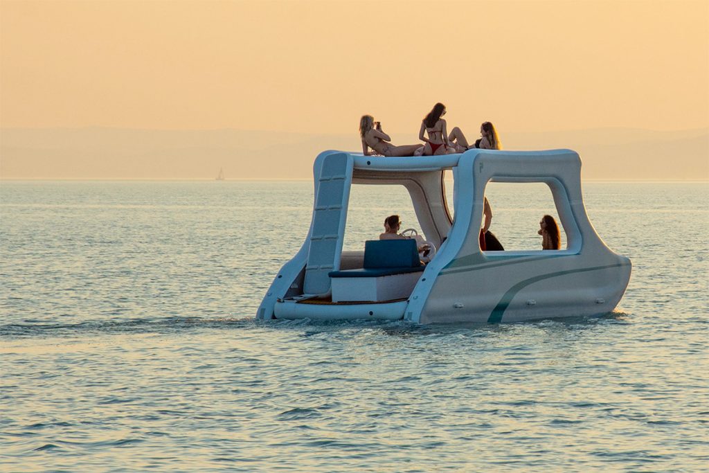 Electric inflatable trimarans for a day of fun on the water