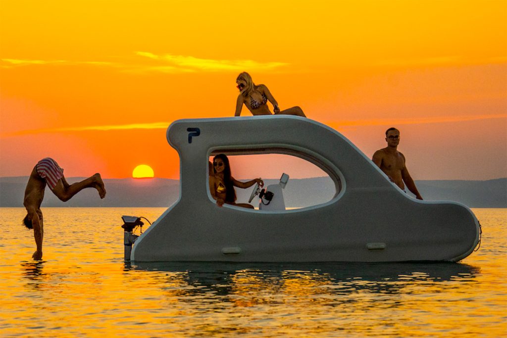 Electric inflatable trimarans for a day of fun on the water