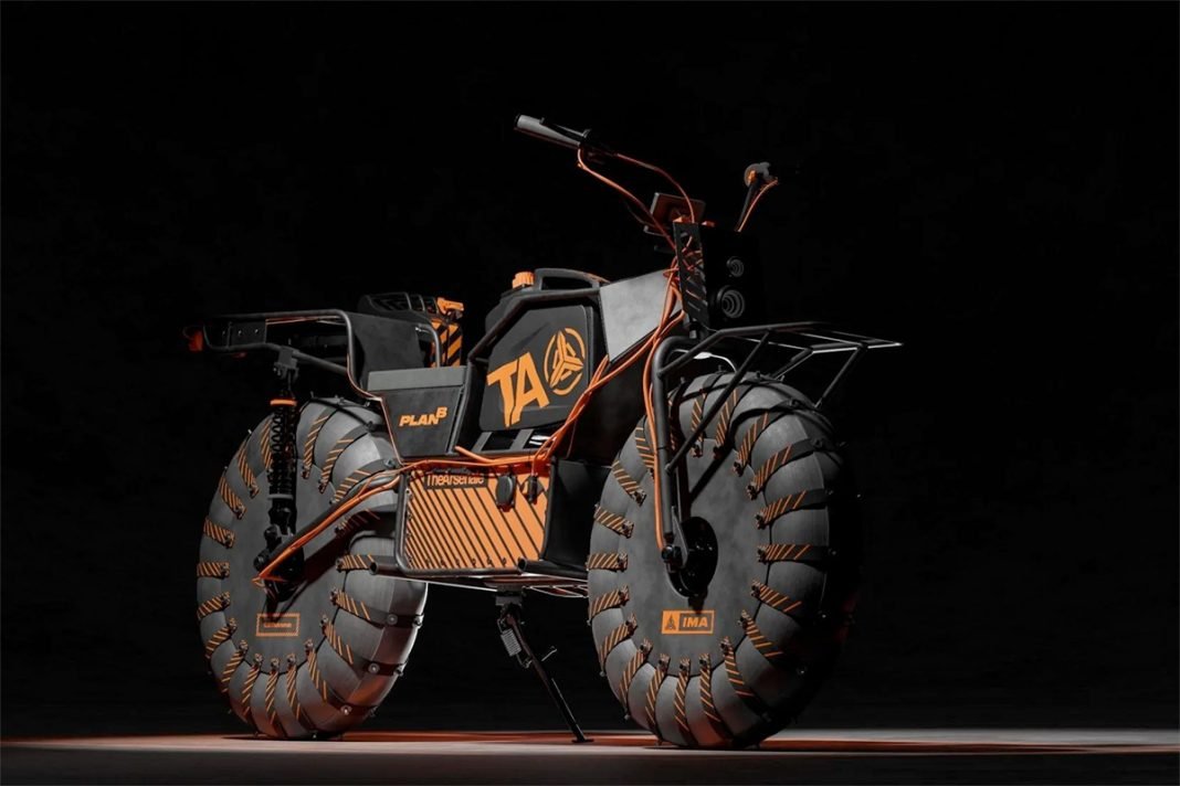 Lightweight, long-range, 2WD, hybrid gas-electric bike with balloon tires