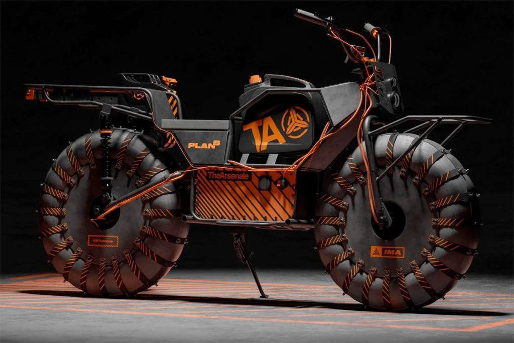 Lightweight, long-range, 2WD, hybrid gas-electric bike with balloon tires