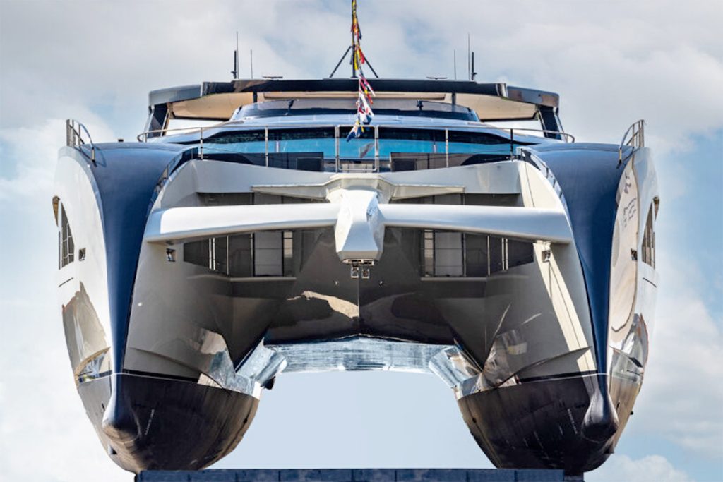 Hybrid-electric catamaran resembles a sports car on water