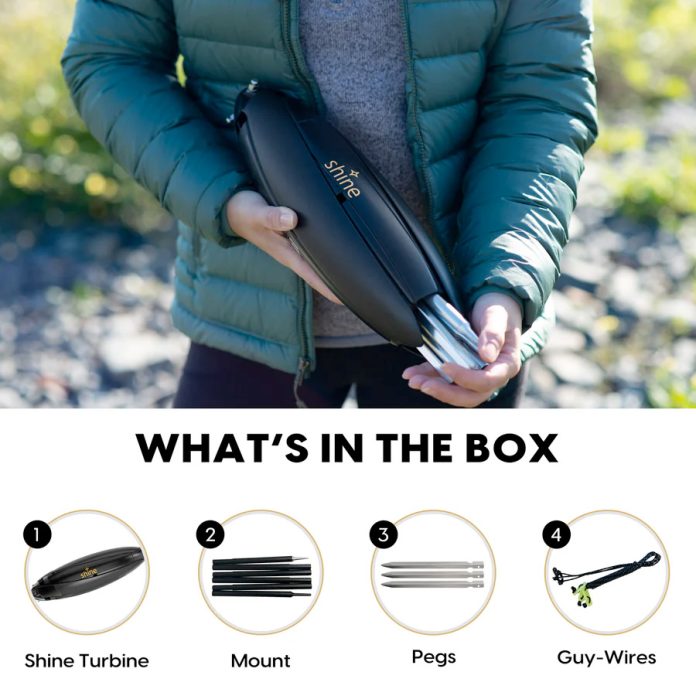 Shine portable wind turbine fits in your backpack, generates power for ...