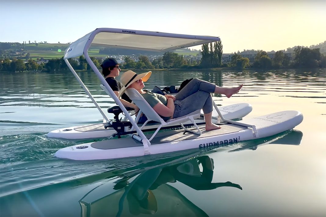 Supmaran: Use as two stand-up paddleboards or combine into a catamaran