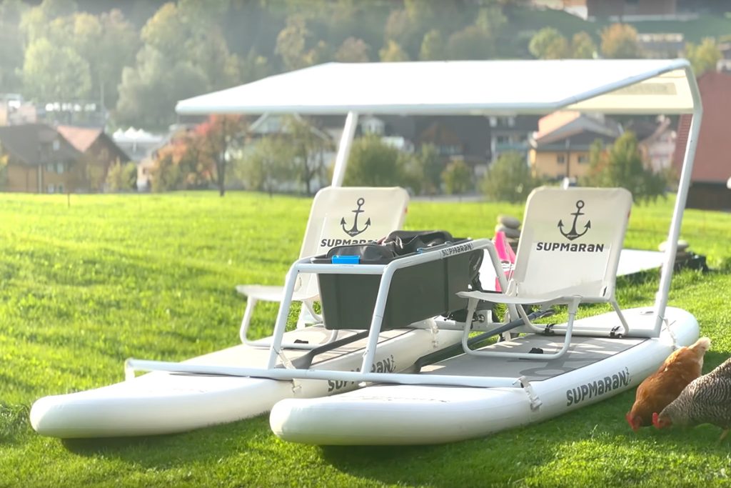Supmaran: Use as two stand-up paddleboards or combine into a catamaran