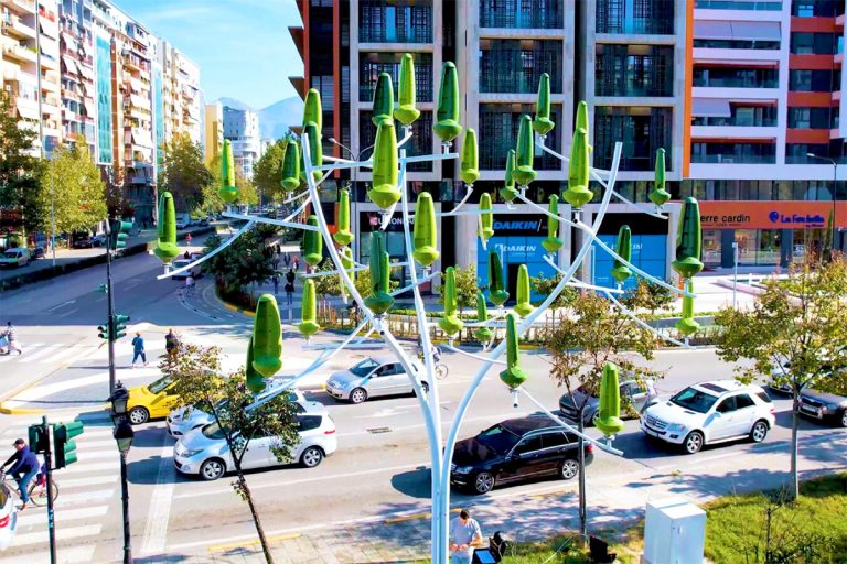 ‘Wind Tree’ with micro turbines for green energy in tight urban spaces
