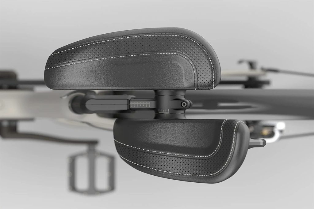 Split seat bike saddle moves with your legs for ultimate comfort