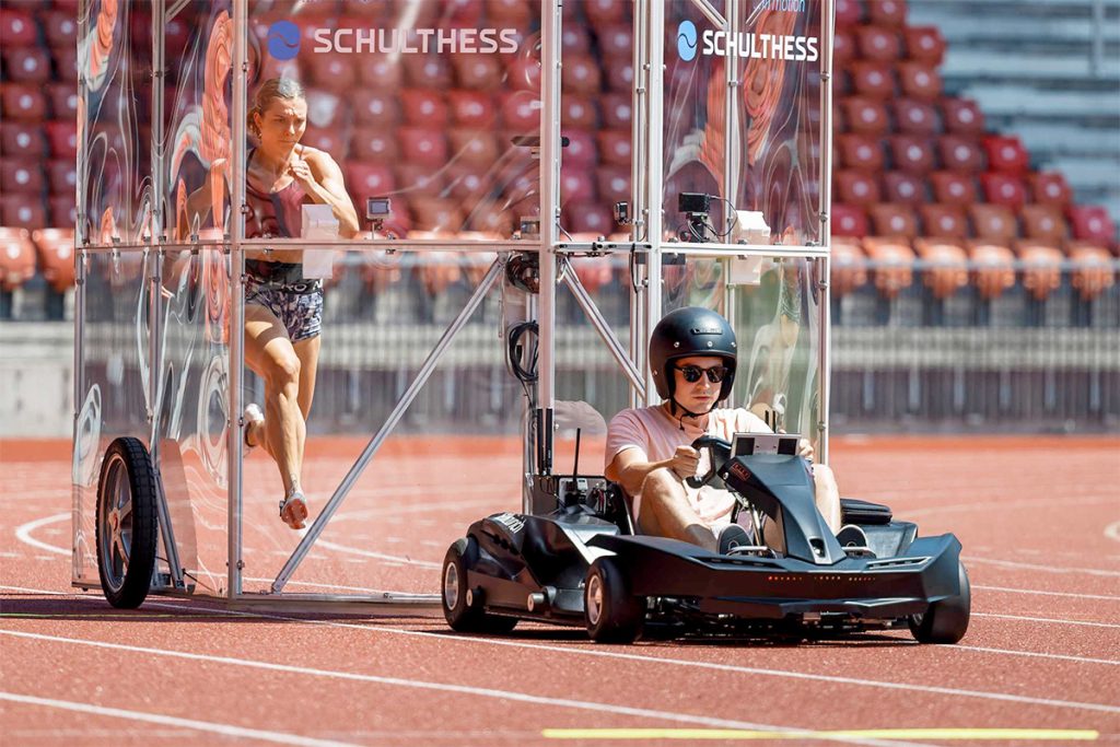 Airshield allows runners to train without air resistance