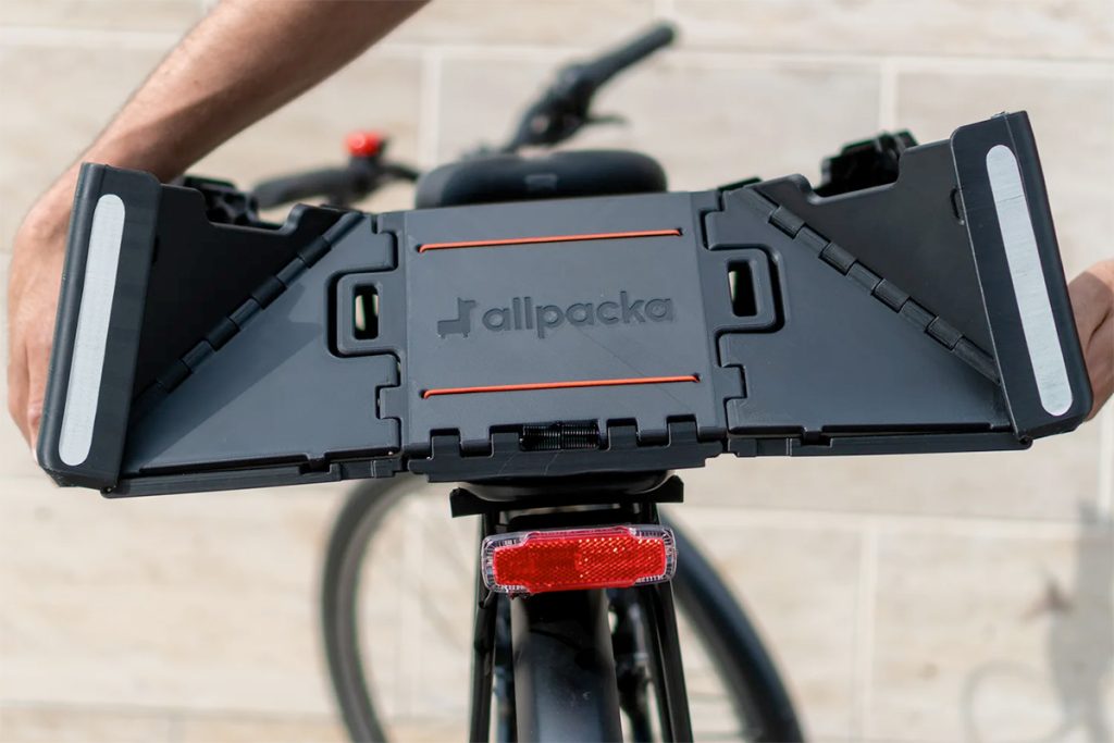 Allpacka One is a folding cargo box for your bike