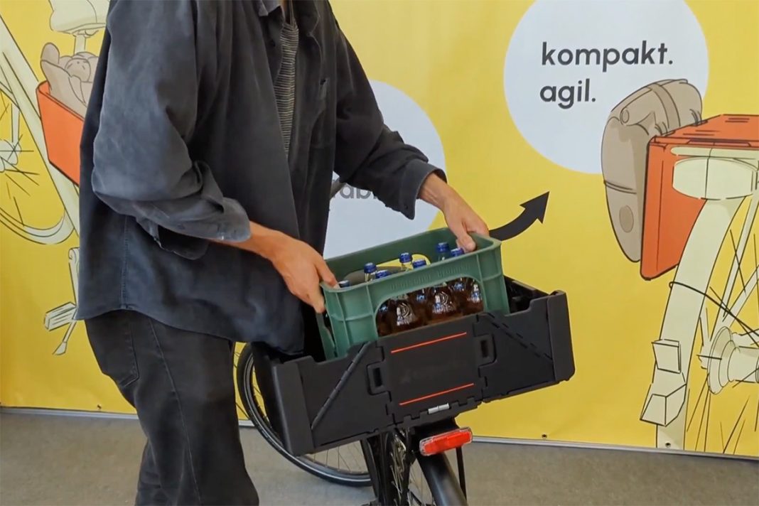 Allpacka One is a folding cargo box for your bike