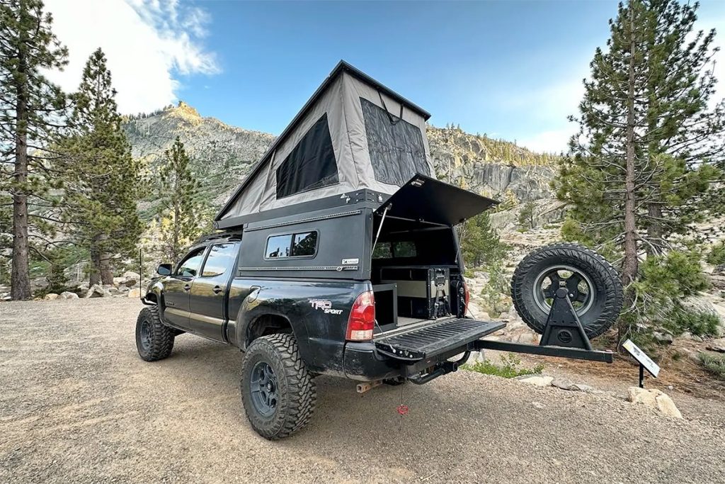 Truck camping system transforms Toyota Tacoma into a modular camper van
