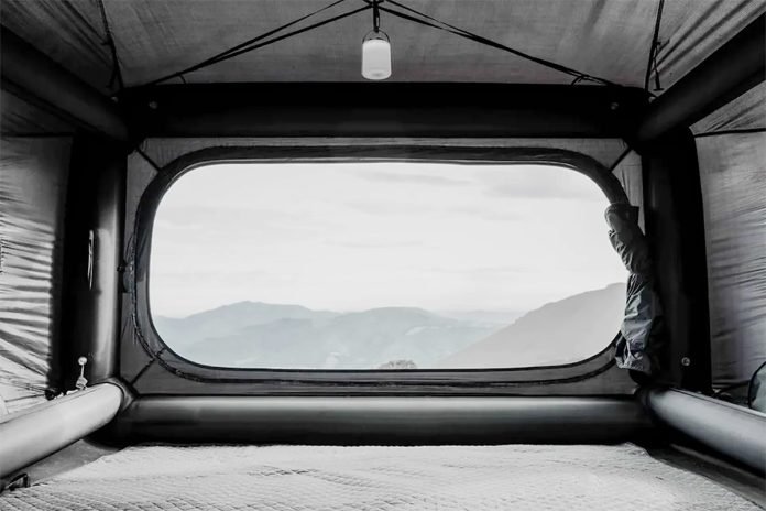 Inflatable house offers easy and spacious shelter for campers