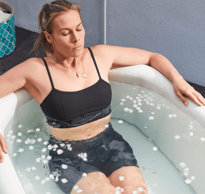 Camping hot tub inflates in 2 minutes for scenic soaking anywhere