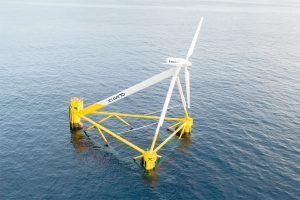 Offshore wind turbine adapts to wind direction like a weathervane