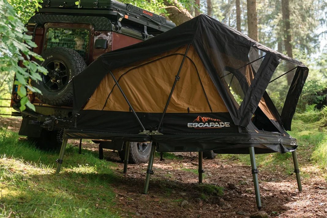 Swing-away hitch tent is a new take on vehicle-based camping