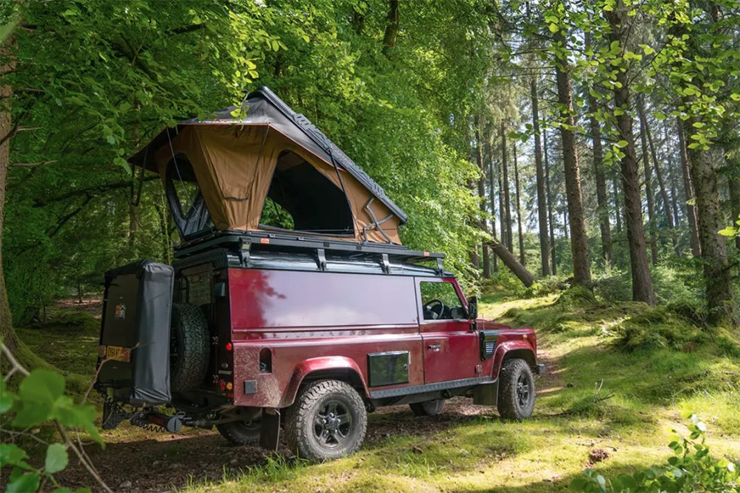 Swing-away hitch tent is a new take on vehicle-based camping