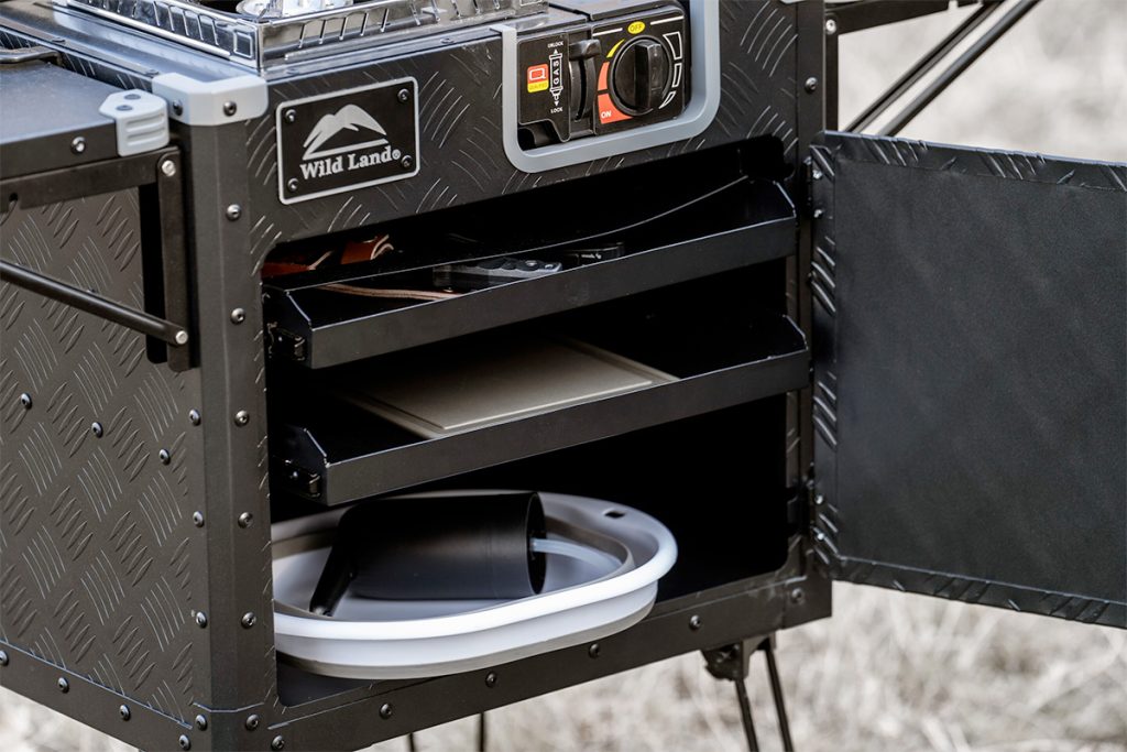 Kitchen Cruiser expandable pod transforms into a nomadic camp kitchen