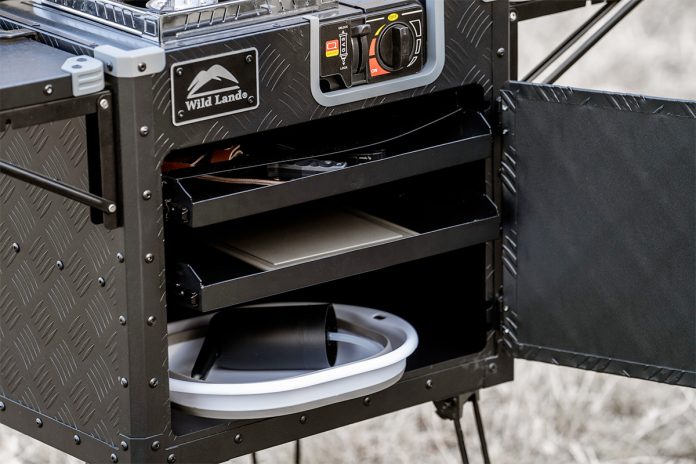 Kitchen Cruiser expandable pod transforms into a nomadic camp kitchen