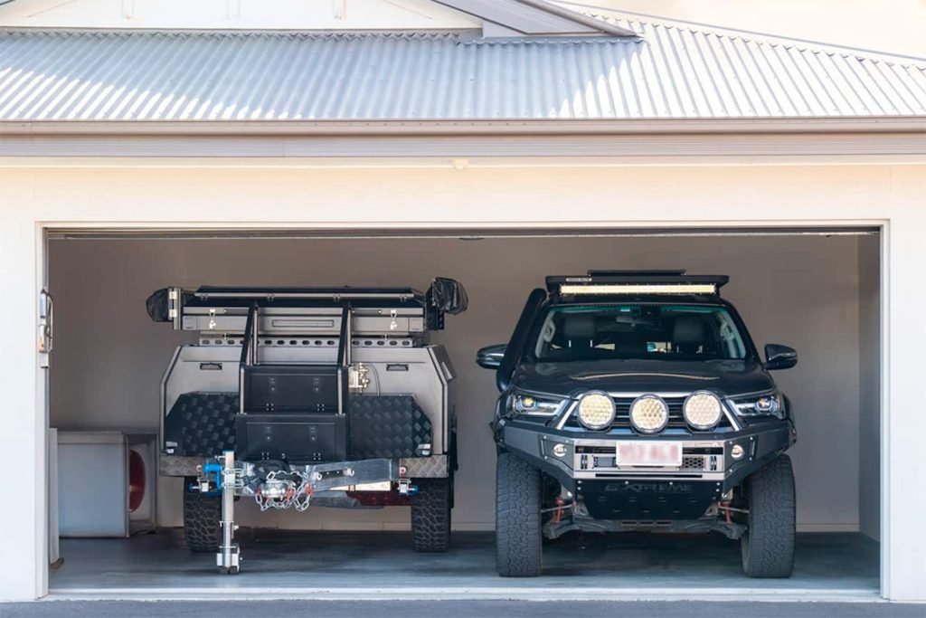 Off-road micro-trailer transforms into two-story base camp