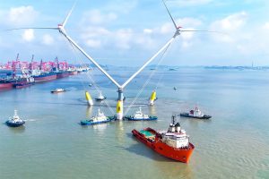 OceanX twin-rotor wind turbine embarks on historic offshore mission