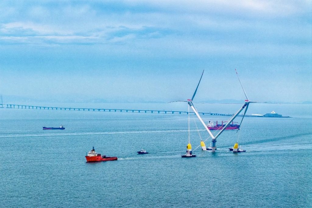 OceanX twin-rotor wind turbine embarks on historic offshore mission