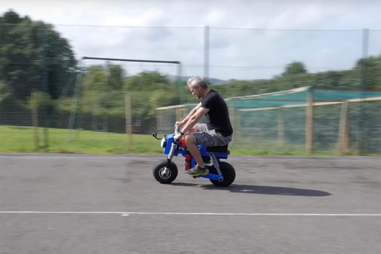 3D-printed LEGO cafe racer is a rideable electric motorbike with a ...