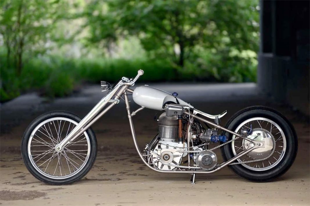 Unique 1,700cc single-cylinder chopper requires a kickstart