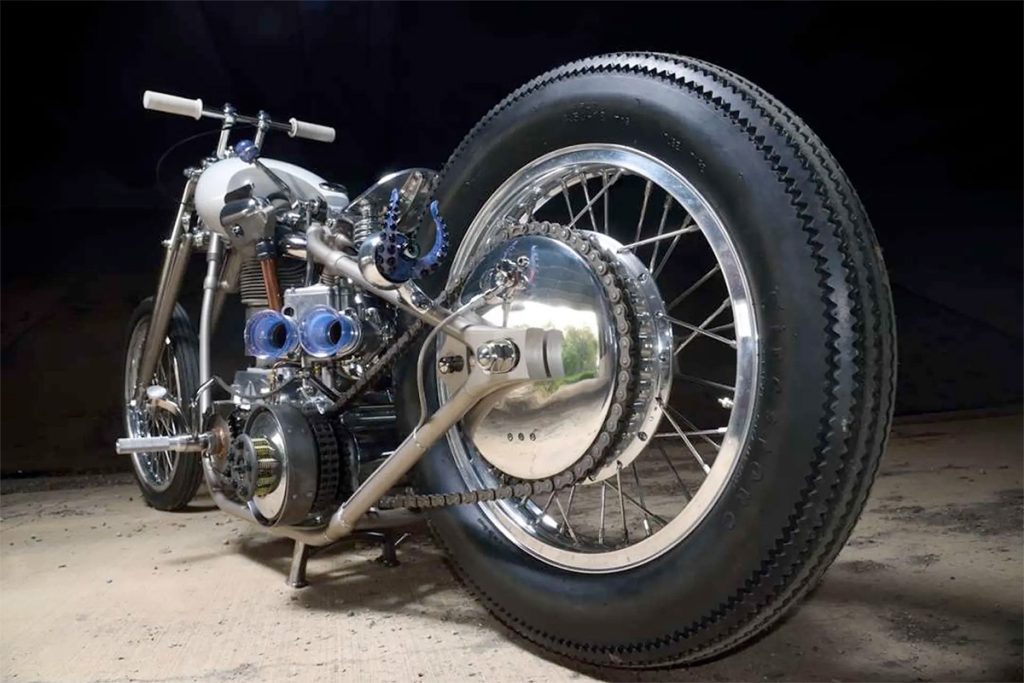 Unique 1,700cc single-cylinder chopper requires a kickstart