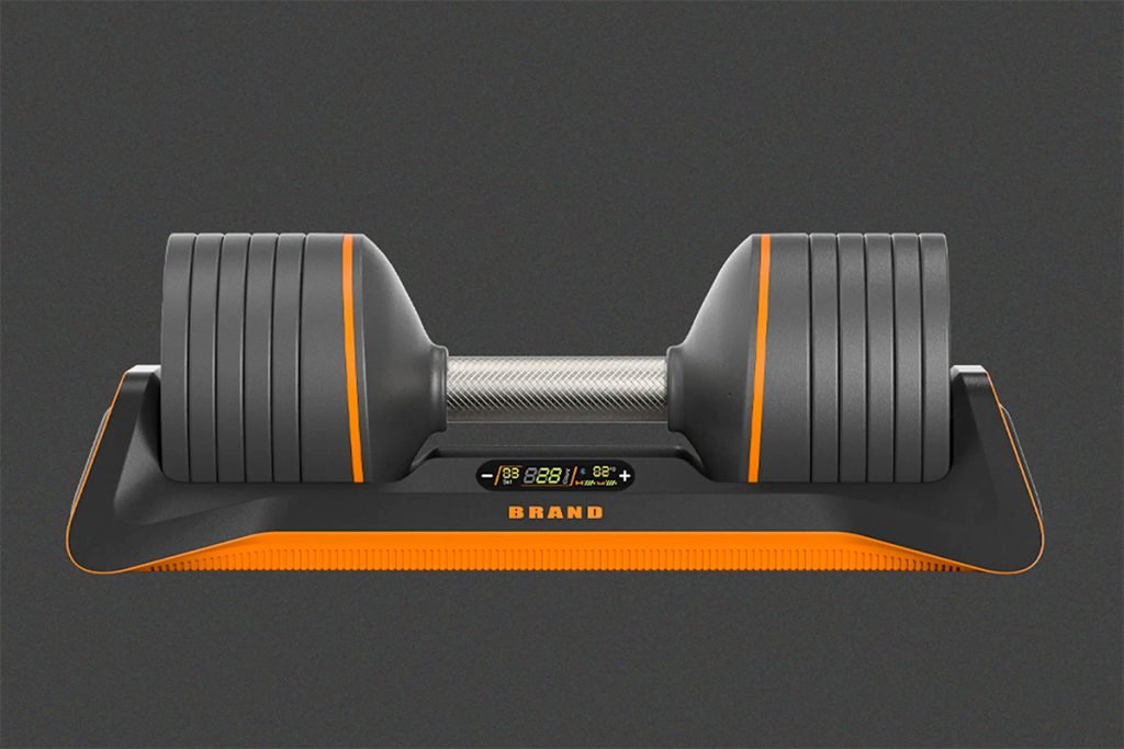 Smart dumbbells with one-button weight changing