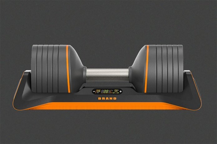 Smart dumbbells with one-button weight changing