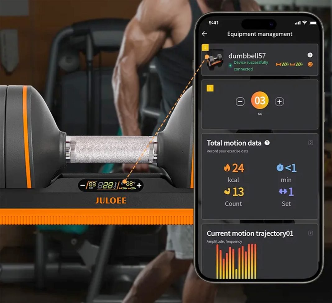 Smart dumbbells with one-button weight changing