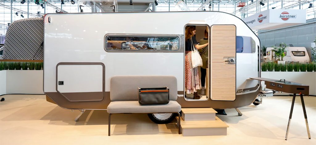 Air-expandable camping trailer is a sleek masterpiece