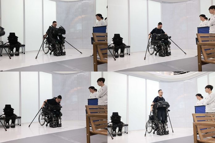 Self-fitting robot walks to users, enabling wheelchair-friendly ...