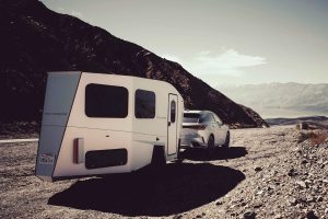 The Polydrops P21 travel trailer looks like an aerodynamic wing