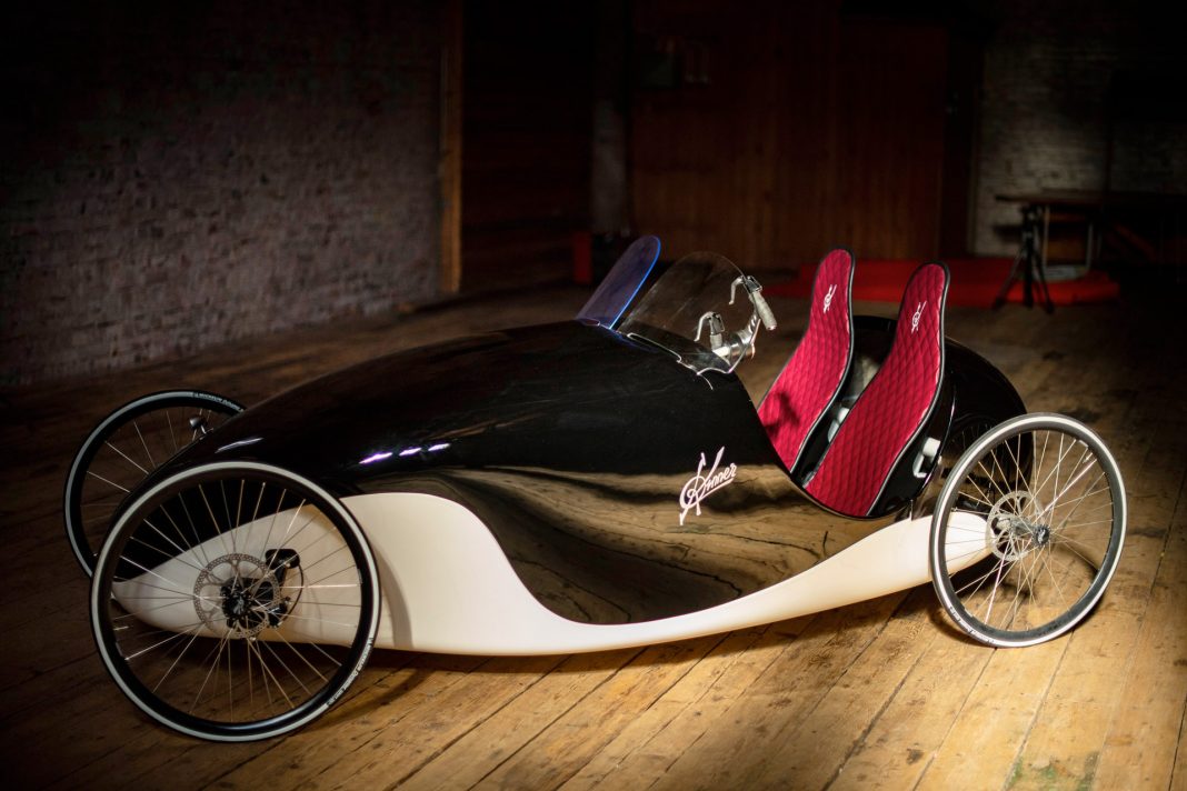 Elegant human-powered pedalcar with electric assistance