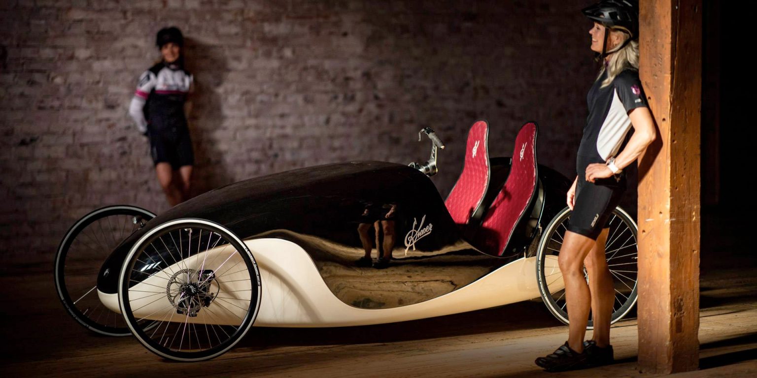 Elegant human-powered pedalcar with electric assistance