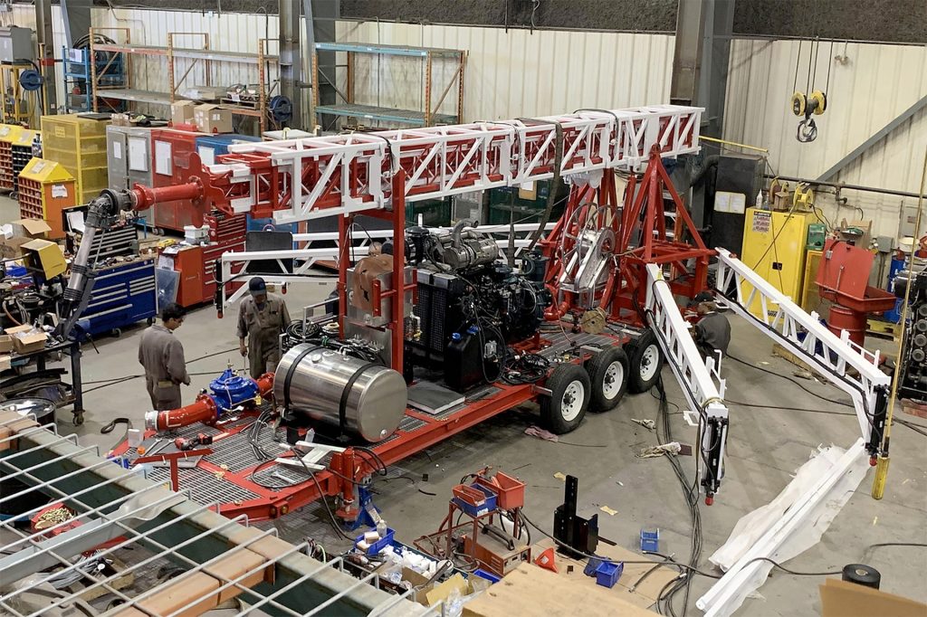 Water-spraying tower provides a mobile solution for forest fire fighting