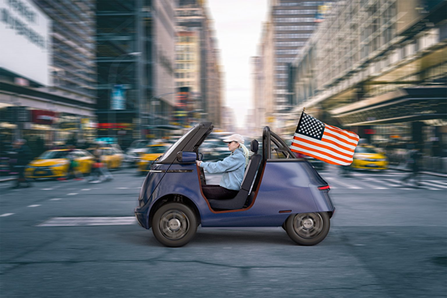 Roofless electric bubble car targets US as an 'anti pickup truck'