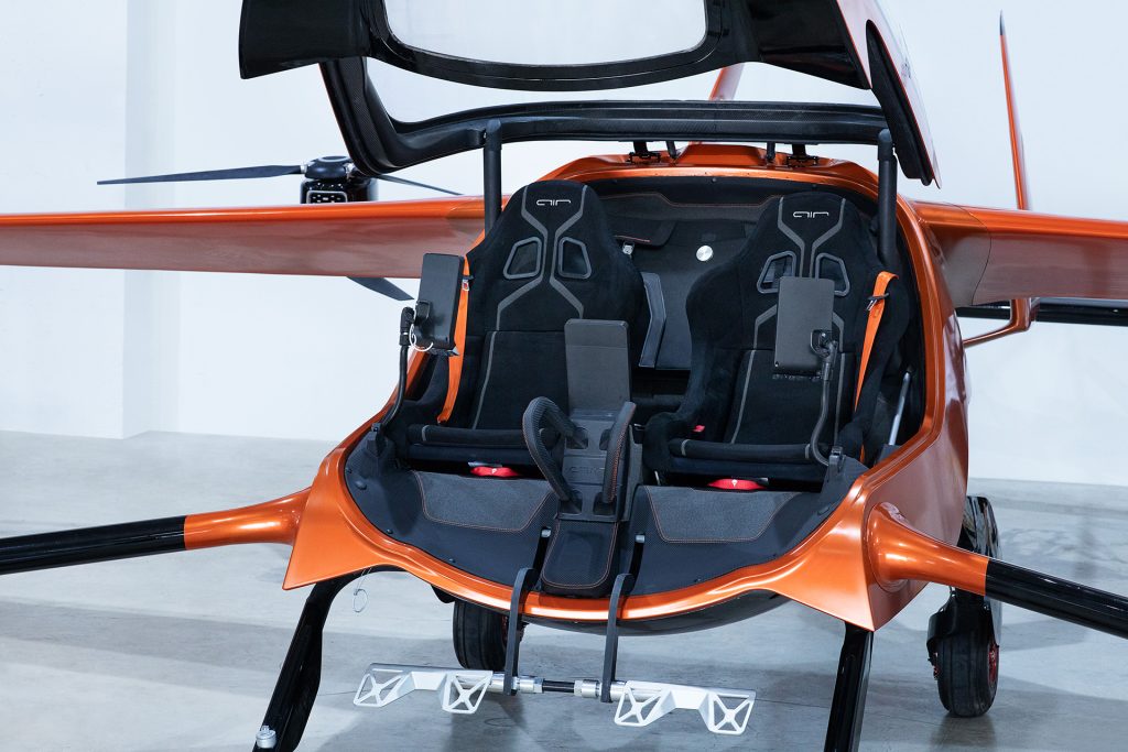 AIR ONE eVTOL with foldable wings and home charging simplifies personal flying
